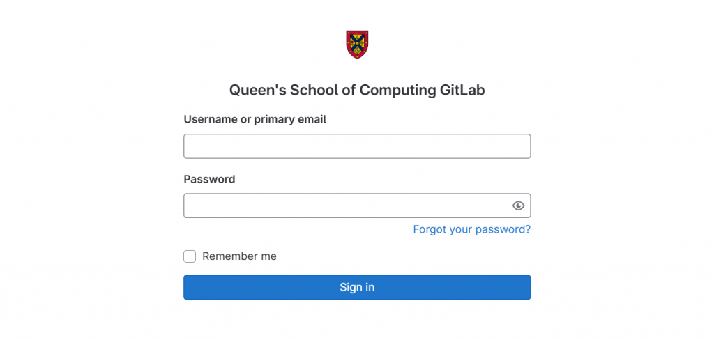 Resetting Your Gitlab Password Tech Help Queens School Of Computing
